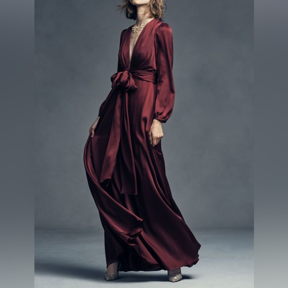 Bhldn Jill Jillstuart Oxblood Manorgown ***Slight Mar… - Gem